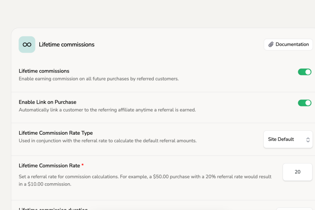 Flexible commissions - Solid Affiliate